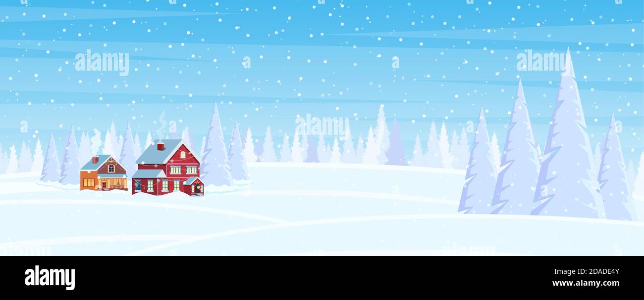 Christmas landscape background with snow and tree Stock Vector Image ...