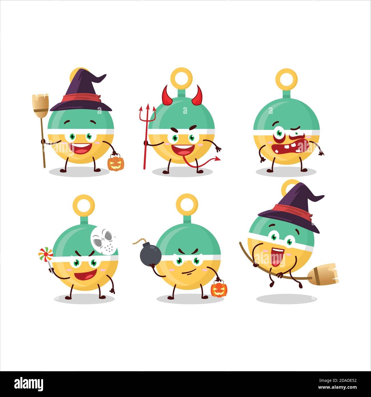 Halloween expression emoticons with cartoon character of rattle Stock ...