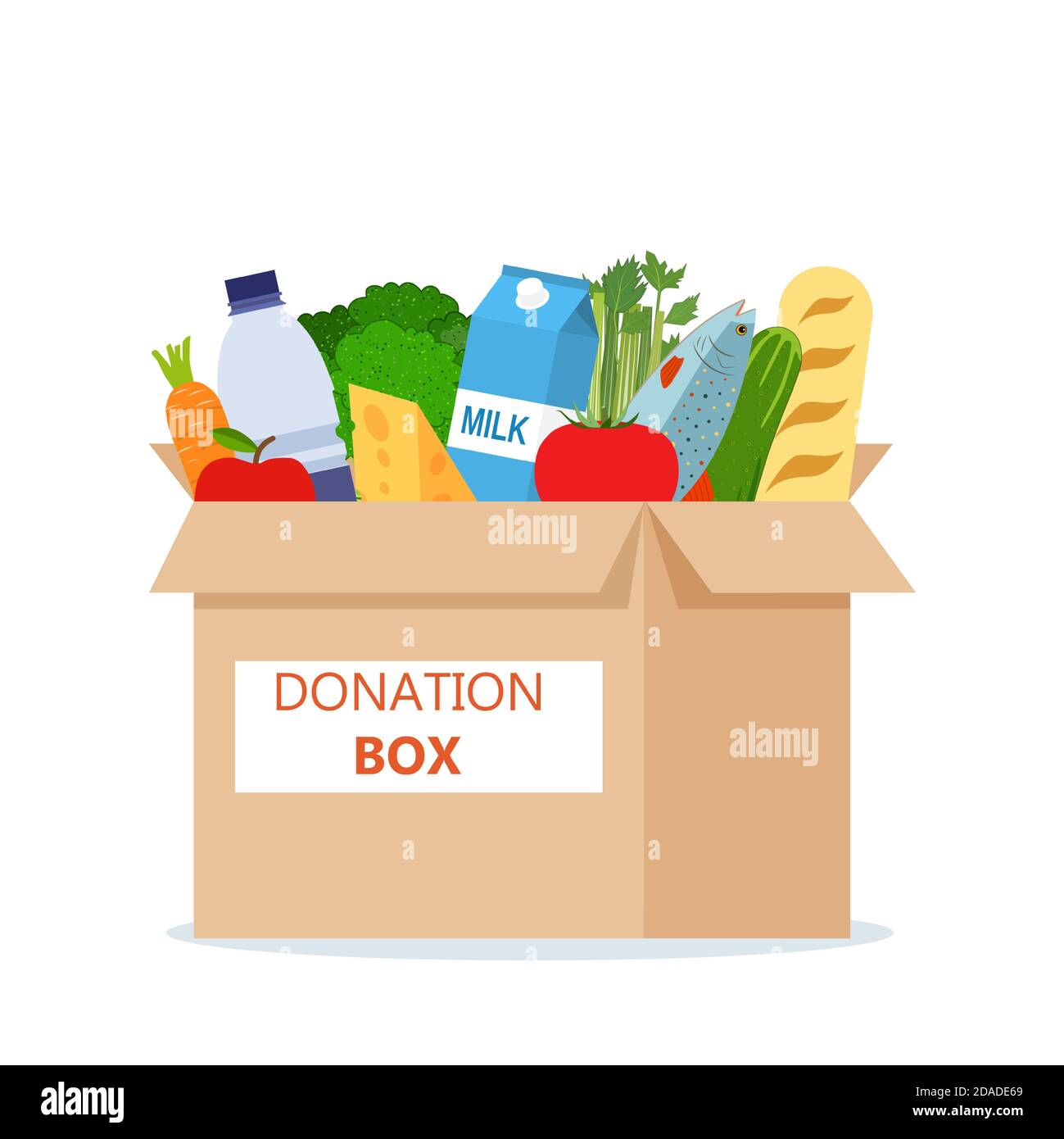 Food collection box charity Stock Vector Images - Alamy