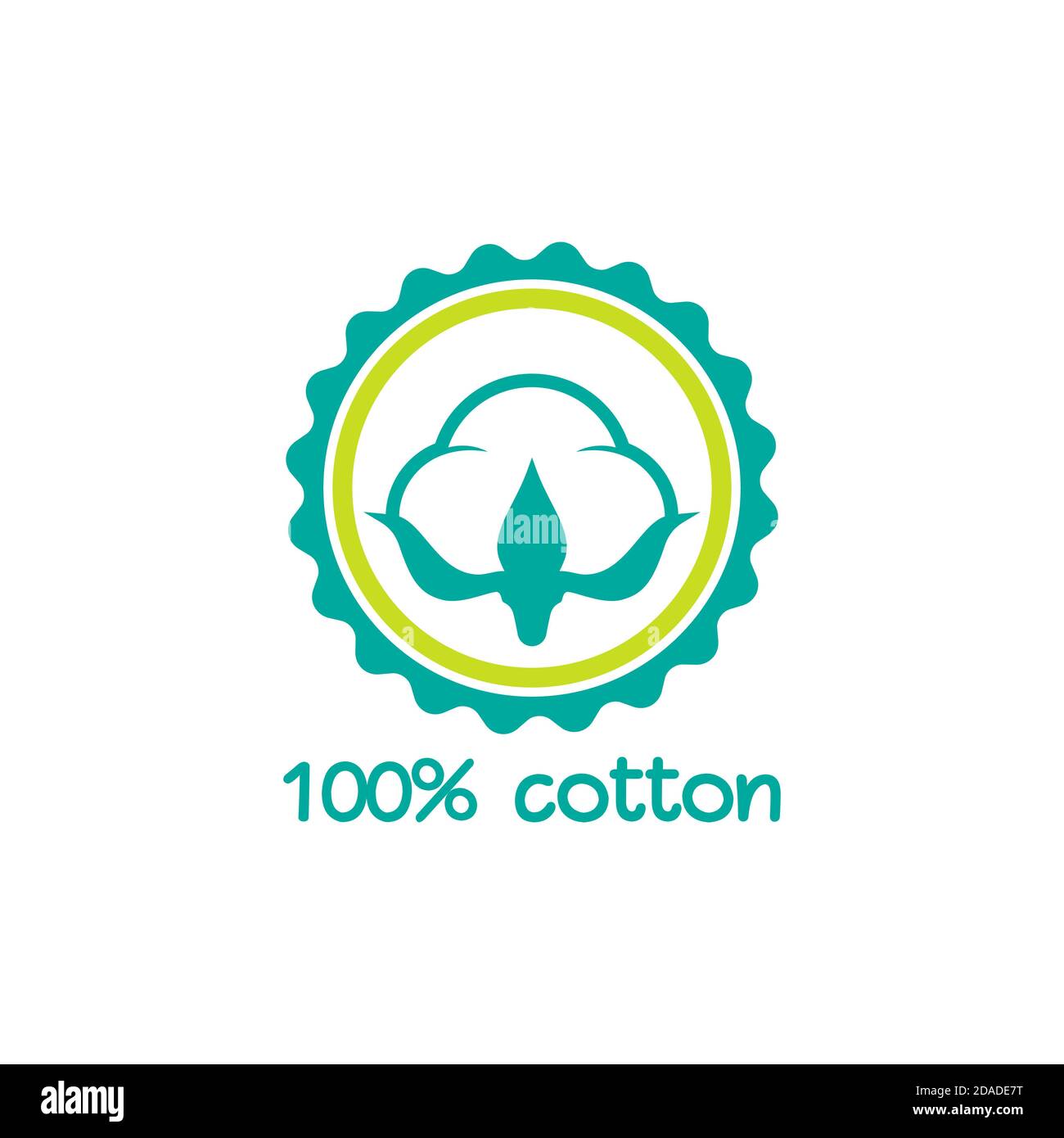 Cotton seed icon. 100 percent cotton green label. Natural fiber sign ...