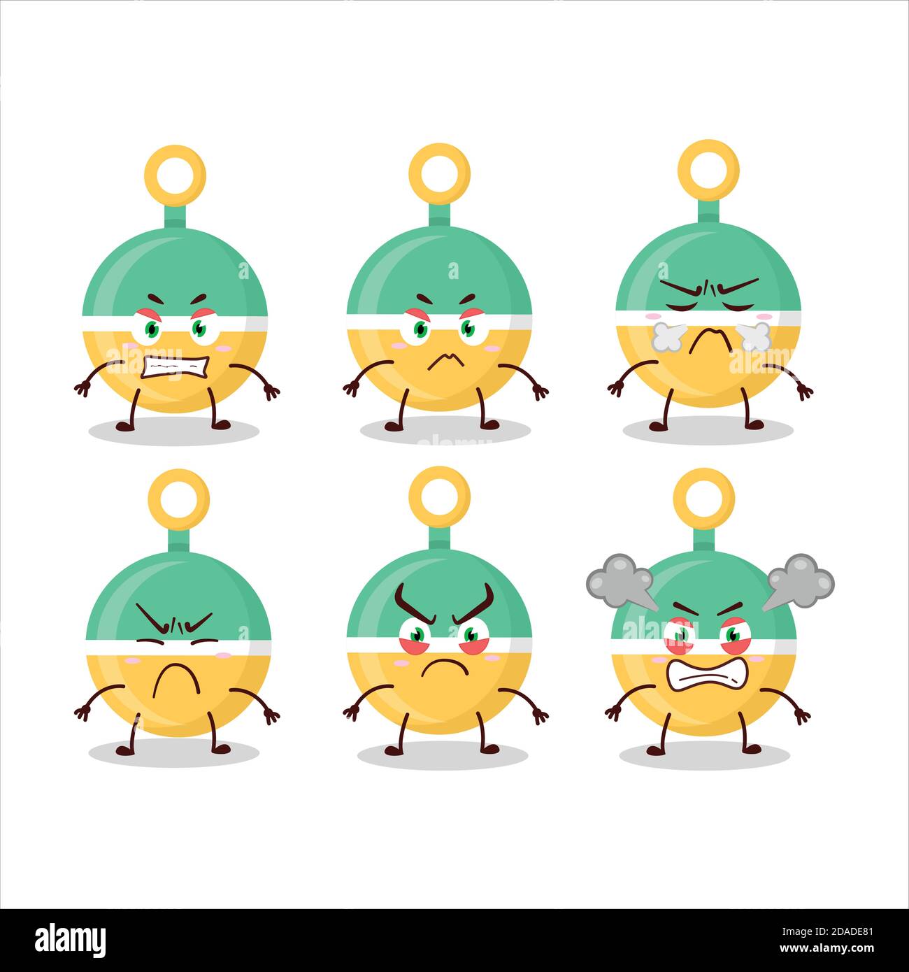Rattle cartoon character with various angry expressions Stock Vector ...