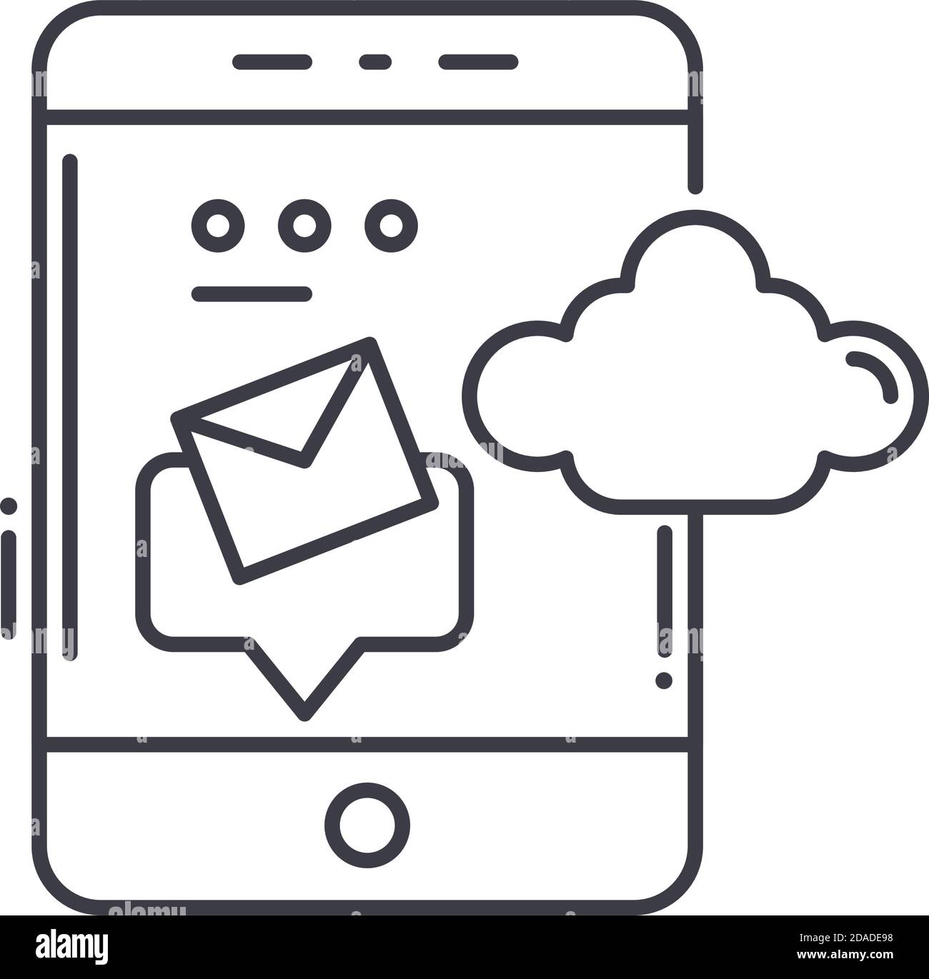 Send message icon, linear isolated illustration, thin line vector, web ...