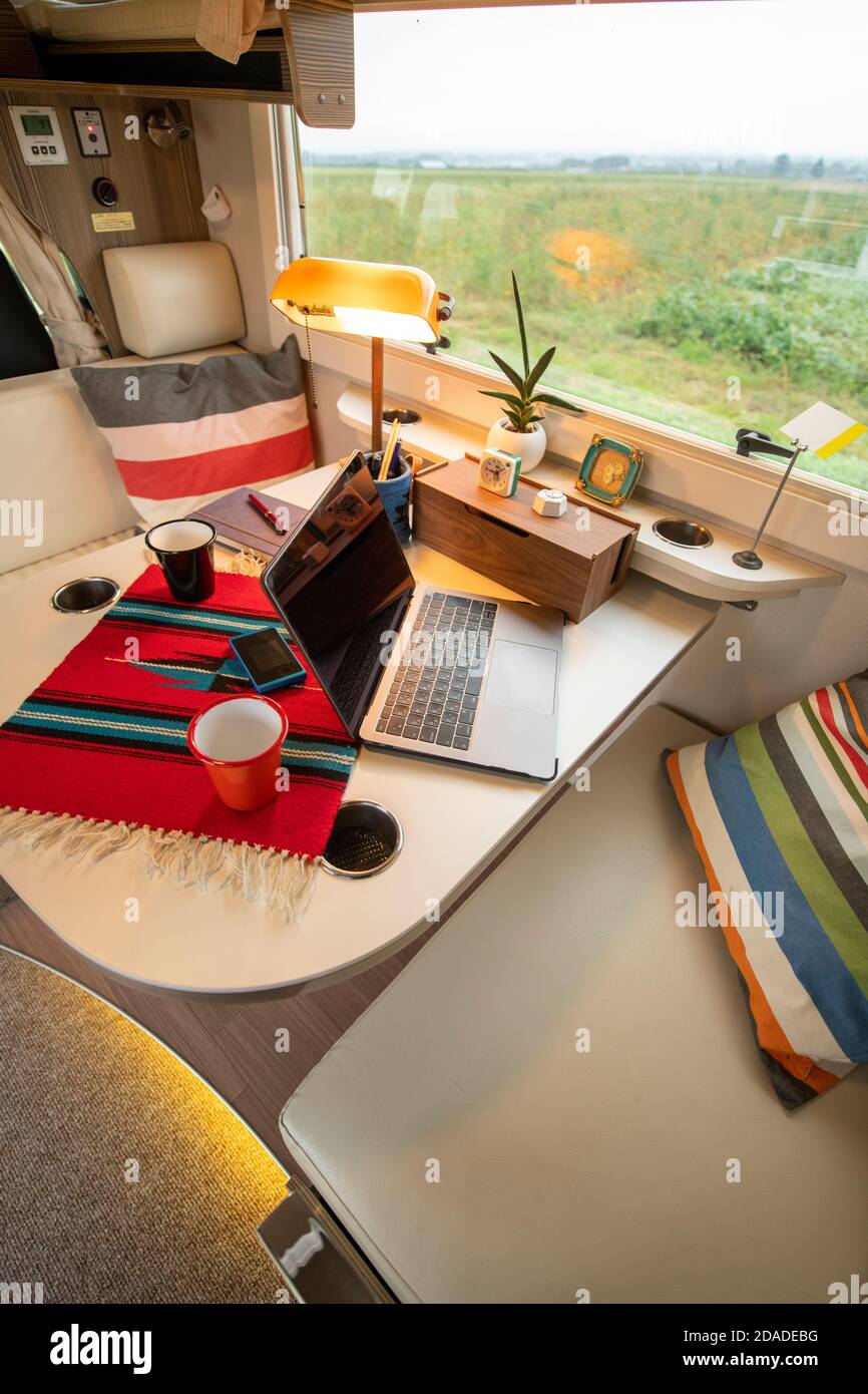Movable Office as New Normal Work Style Stock Photo - Alamy