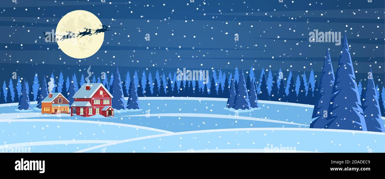 Christmas landscape background with snow and tree Stock Vector Image ...