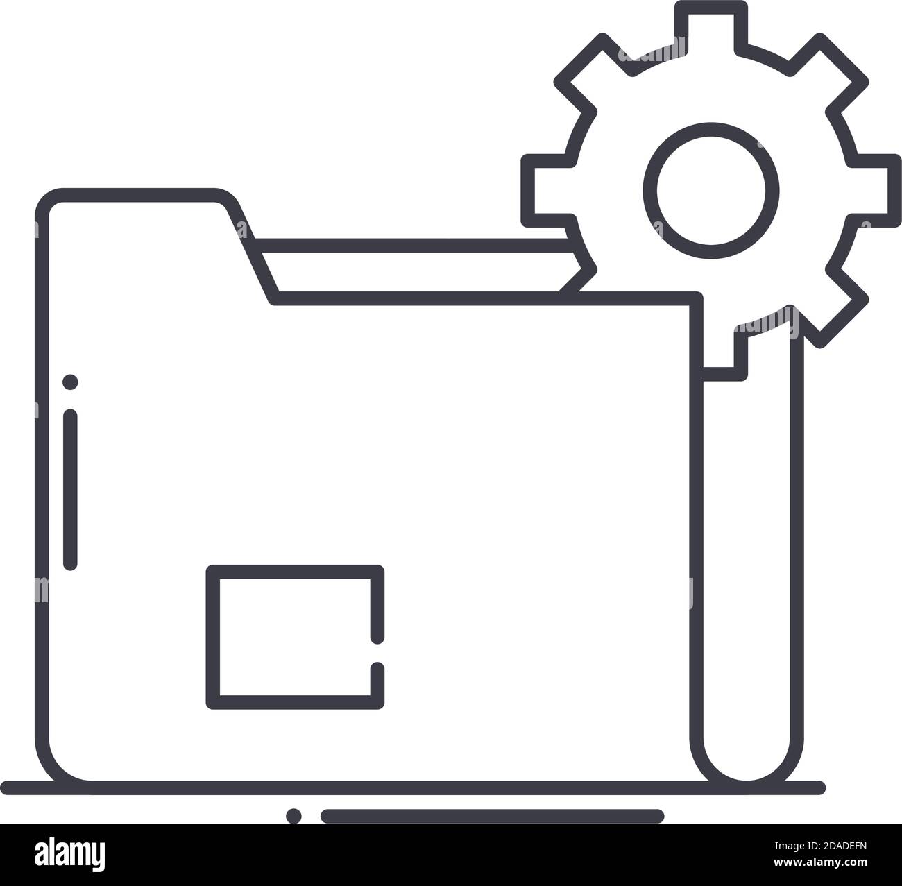 Management documentation icon, linear isolated illustration, thin line ...