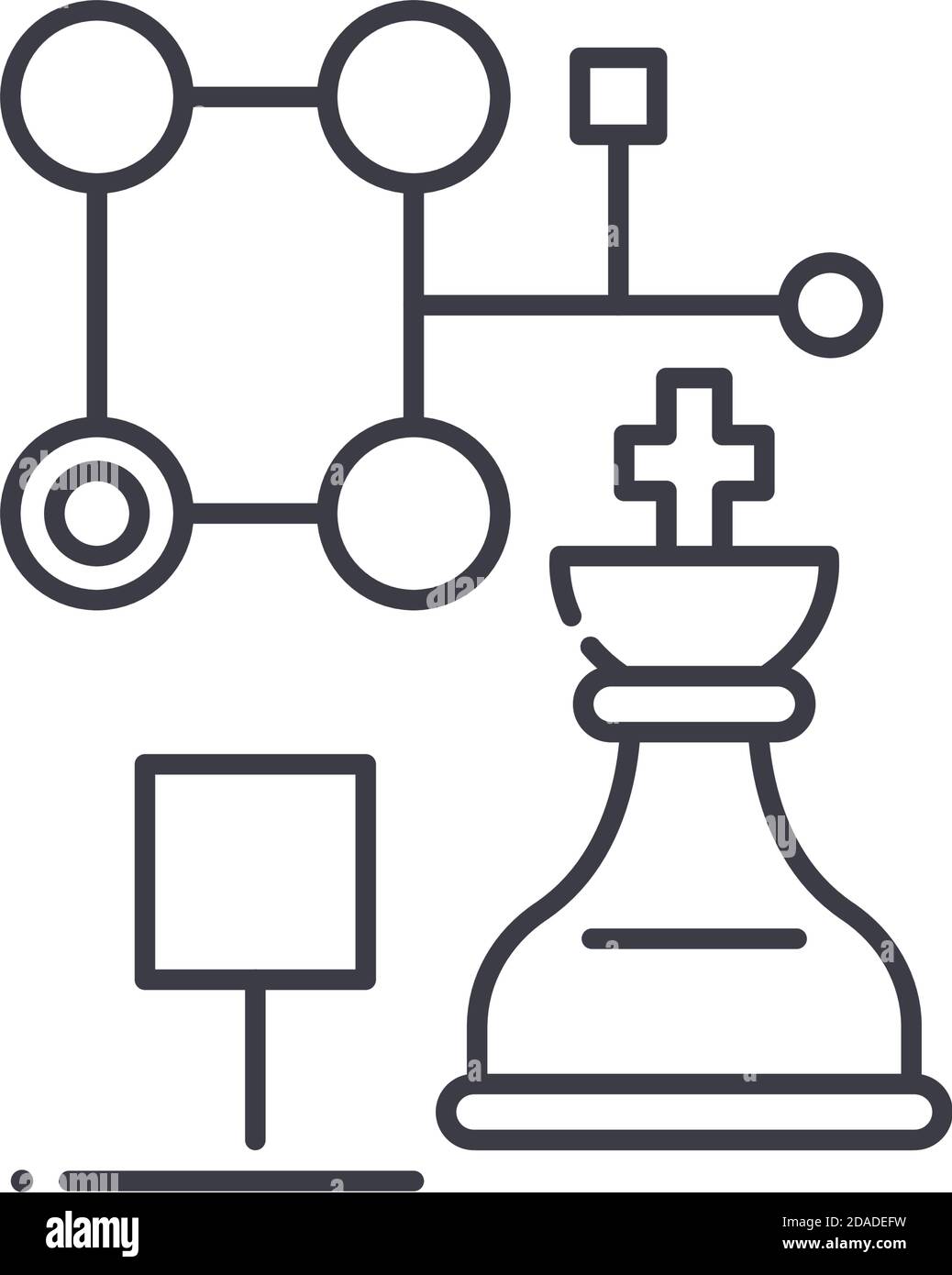 Management information system icon, linear isolated illustration, thin ...