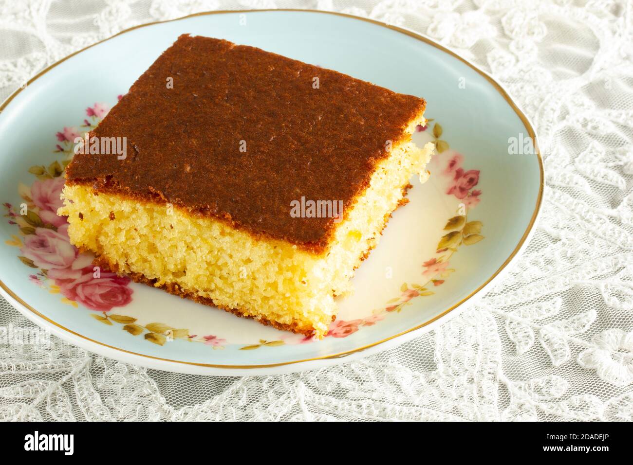 Homemade traditional Turkish dessert Revani Stock Photo - Alamy