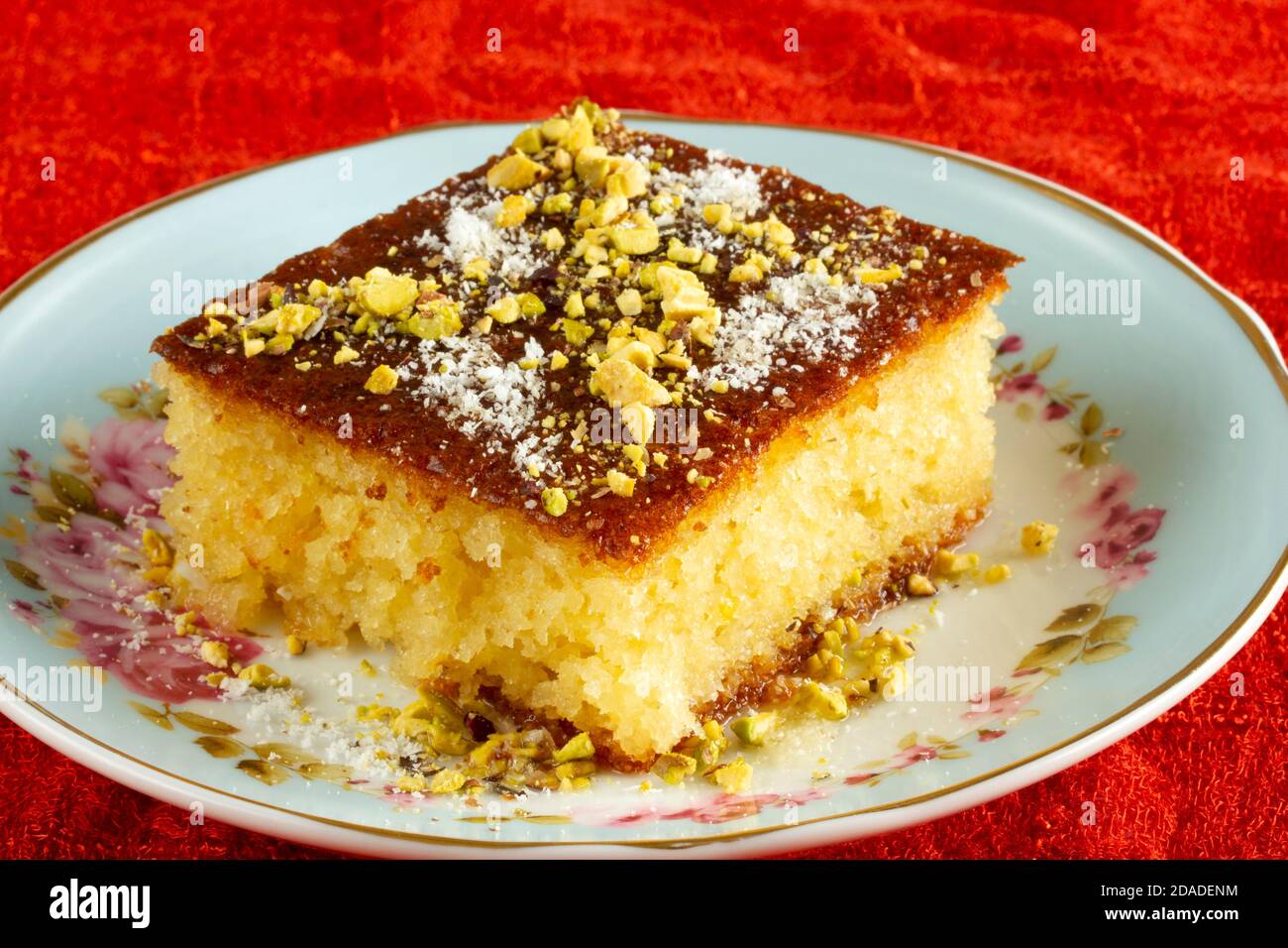 Homemade traditional Turkish dessert Revani Stock Photo - Alamy