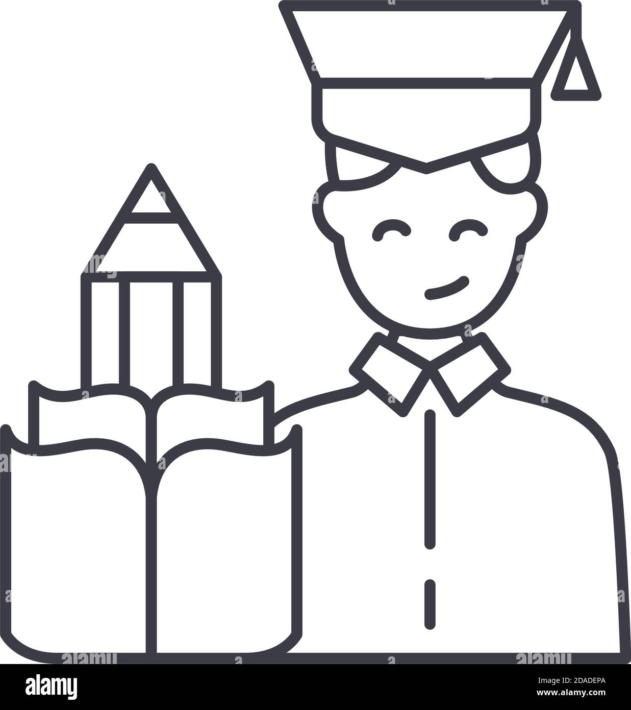 Self learning icon, linear isolated illustration, thin line vector, web ...