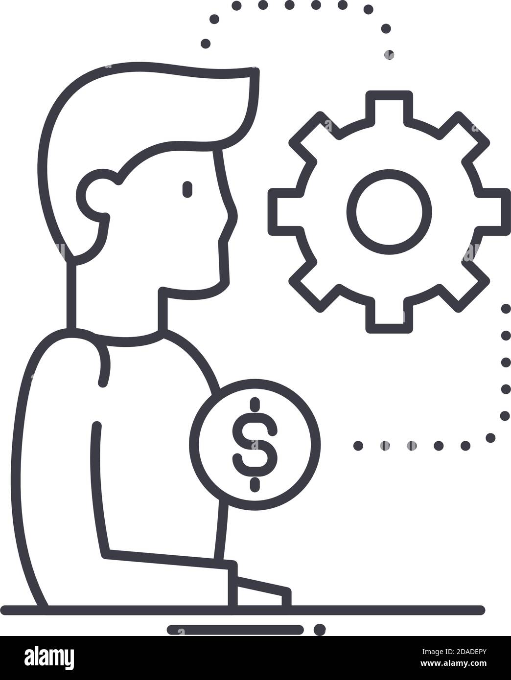 Management icon, linear isolated illustration, thin line vector, web ...