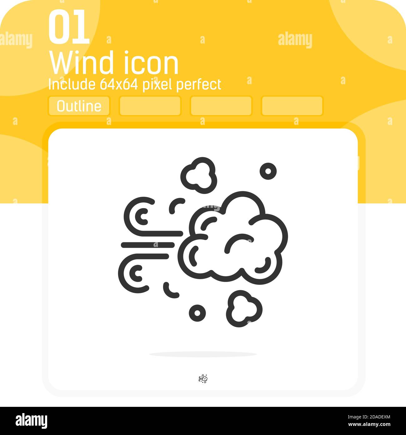 wind lines icon with outline style isolated on white background from ...