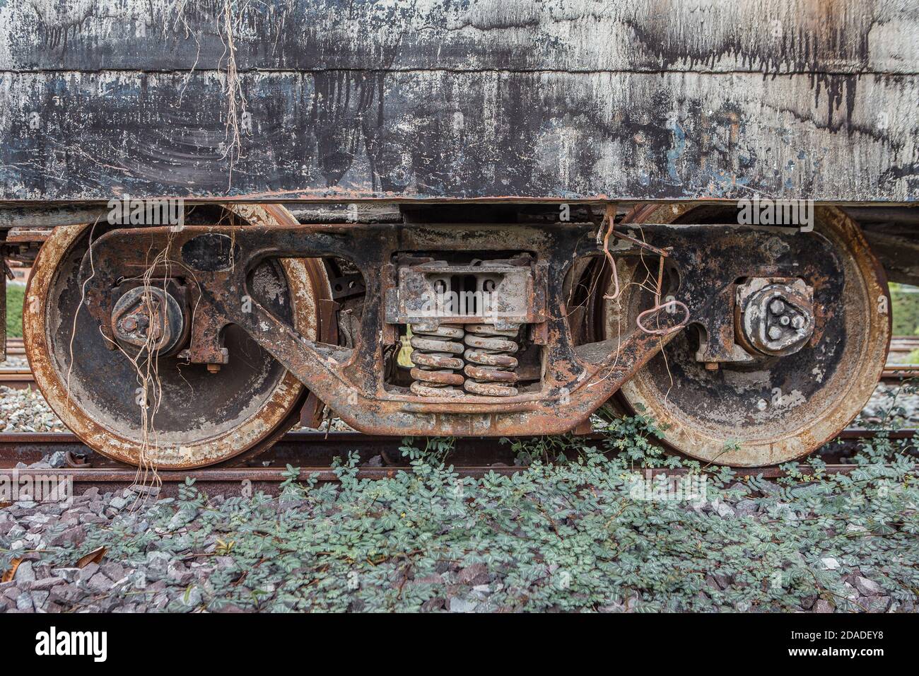 Old rusty rail wheel on railroad tracks texture backgruond Stock Photo ...