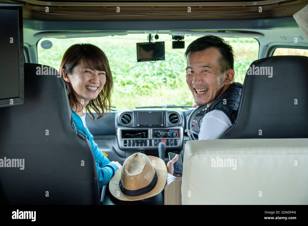 Lifestyle with Camper Van Stock Photo - Alamy