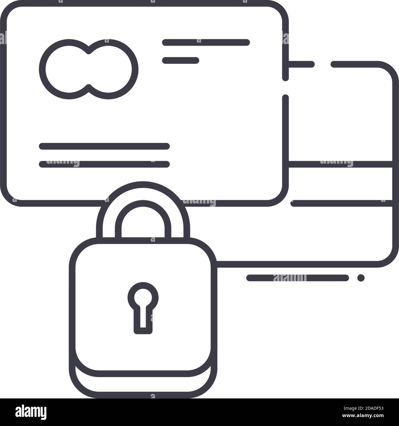 Security code icon, linear isolated illustration, thin line vector, web ...