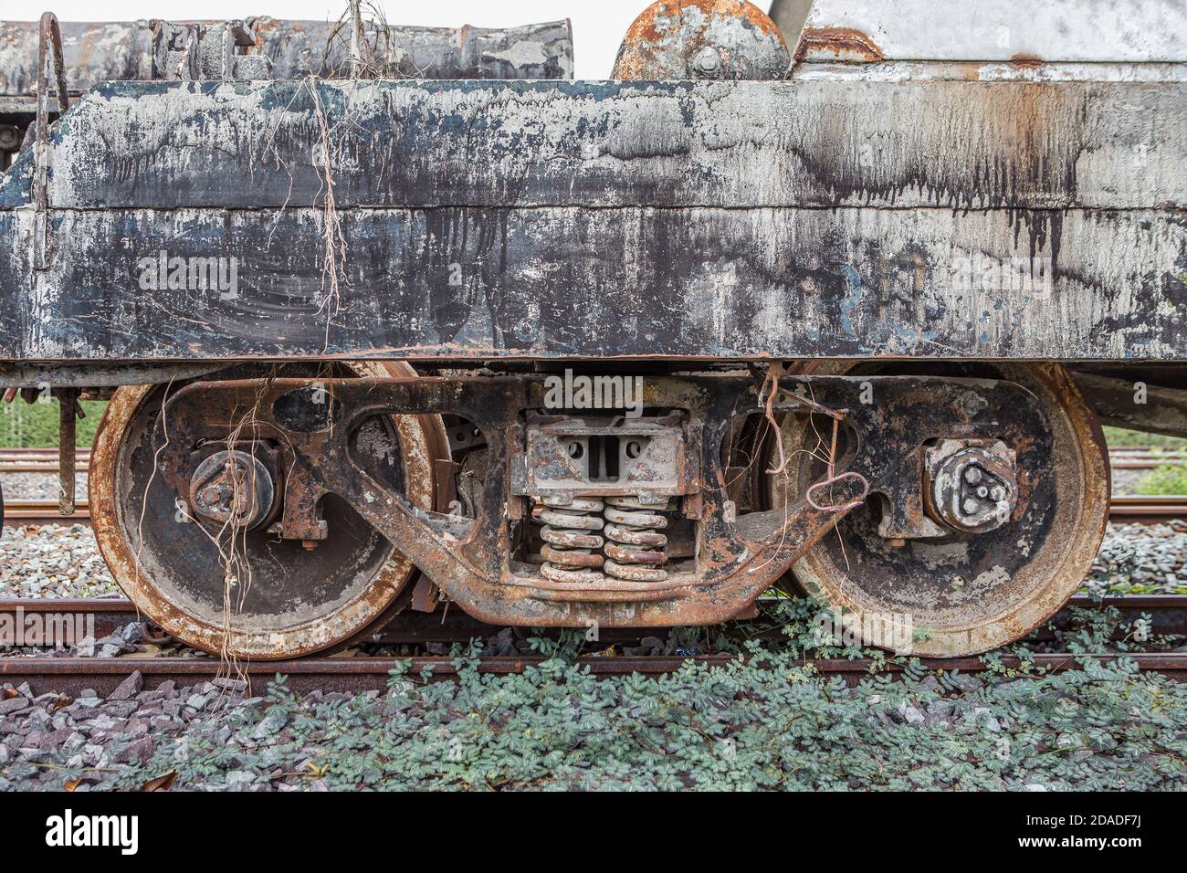 Old rusty rail wheel on railroad tracks texture backgruond Stock Photo ...