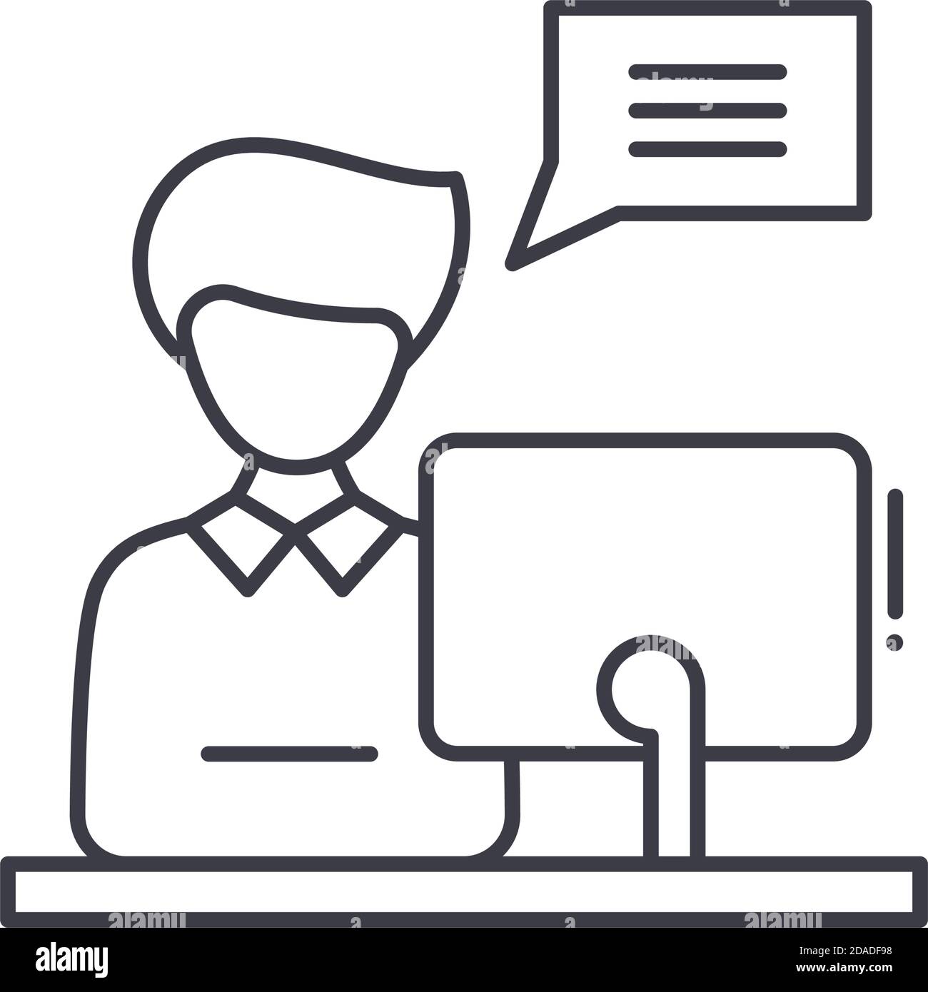 Secretary concept icon, linear isolated illustration, thin line vector ...