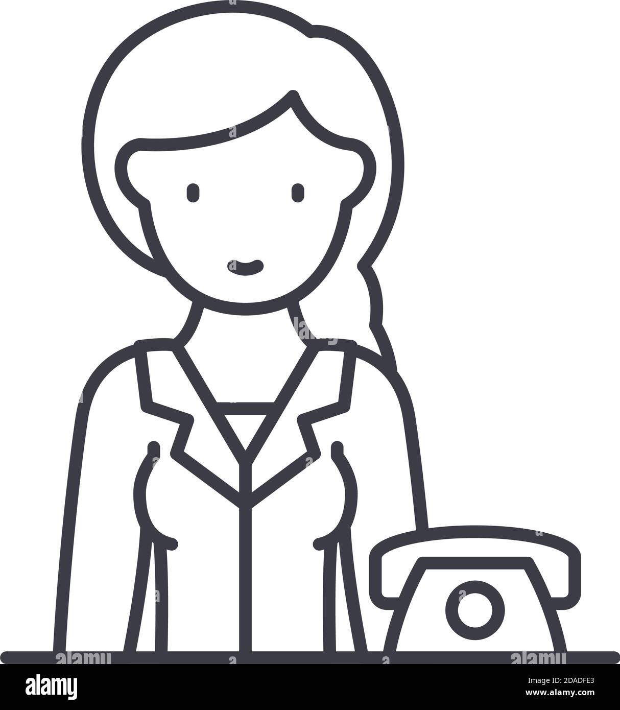 Secretary icon, linear isolated illustration, thin line vector, web ...