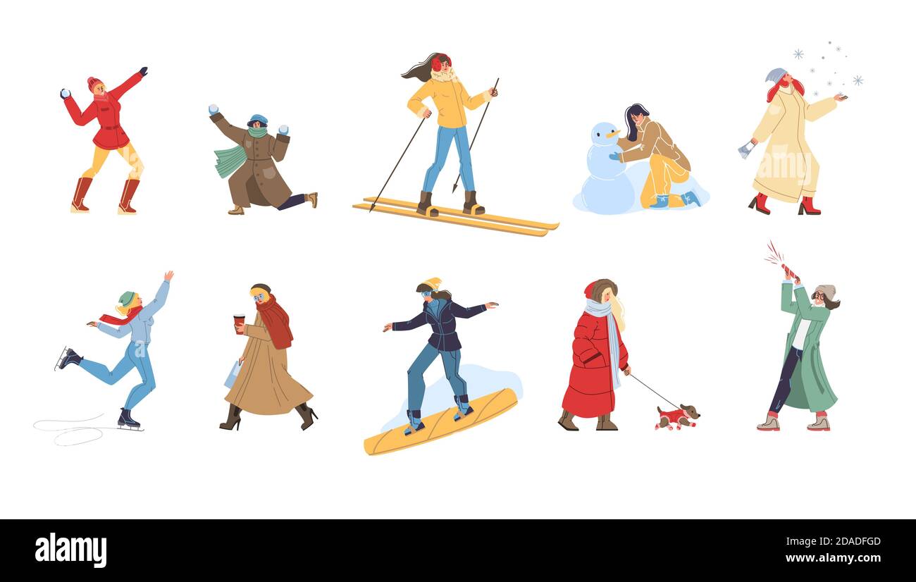Flat cartoon characters set vector illustration concept Stock Vector ...