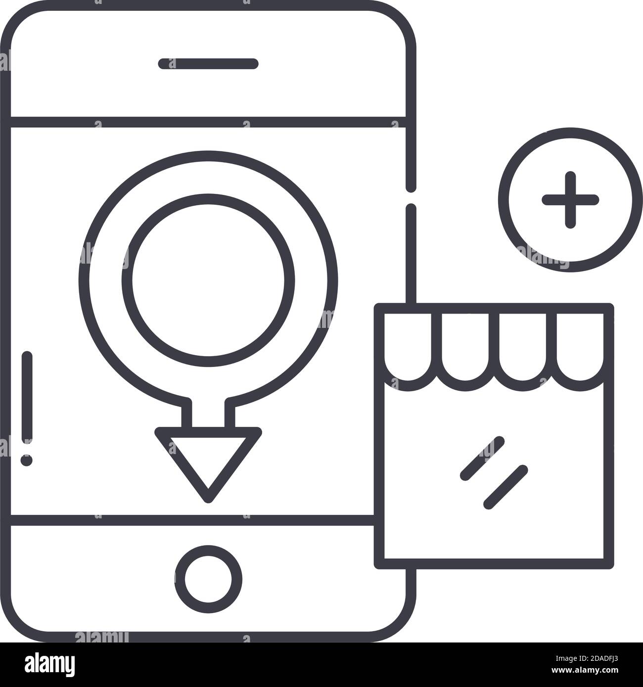 Male customer icon, linear isolated illustration, thin line vector, web ...