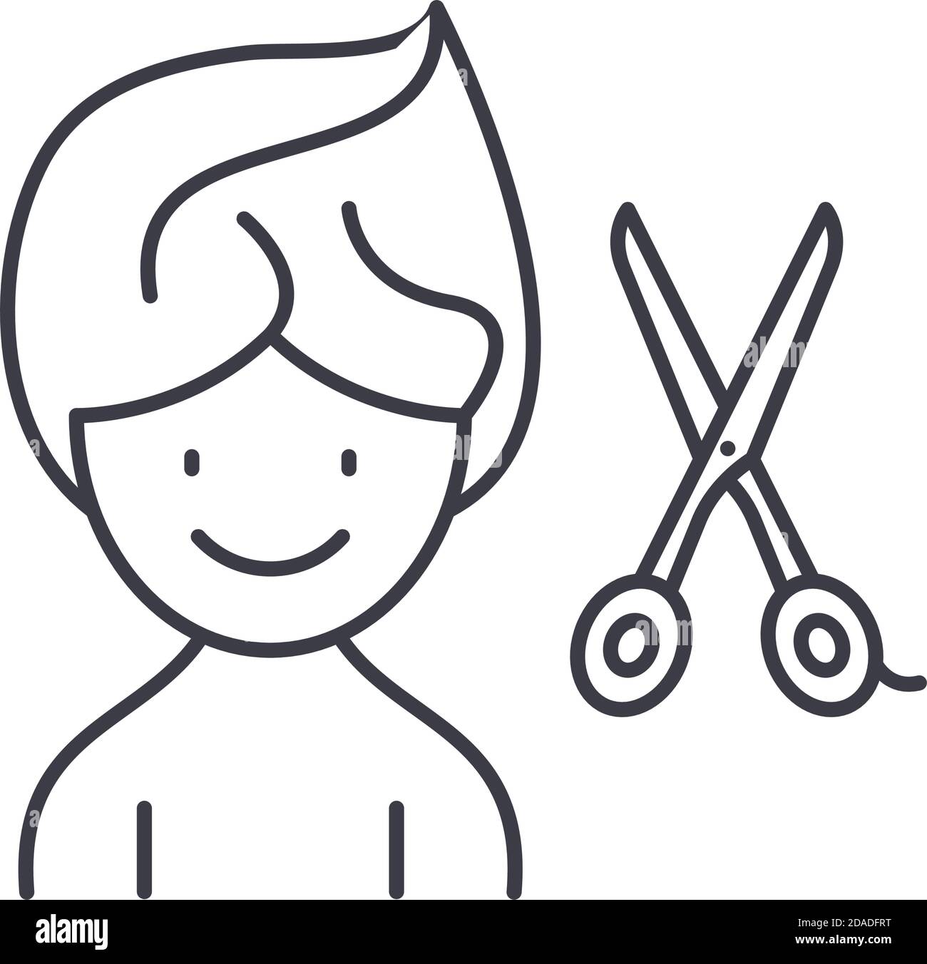 Male haircut icon, linear isolated illustration, thin line vector, web ...