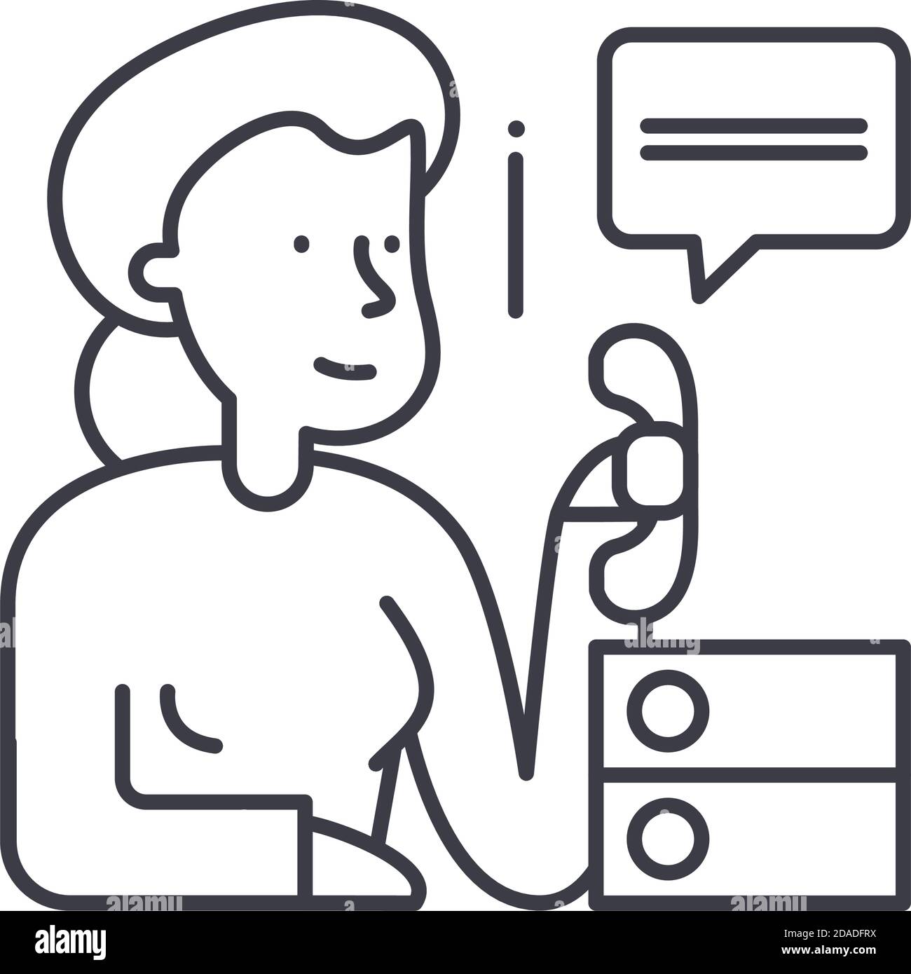 Secretary image icon, linear isolated illustration, thin line vector ...