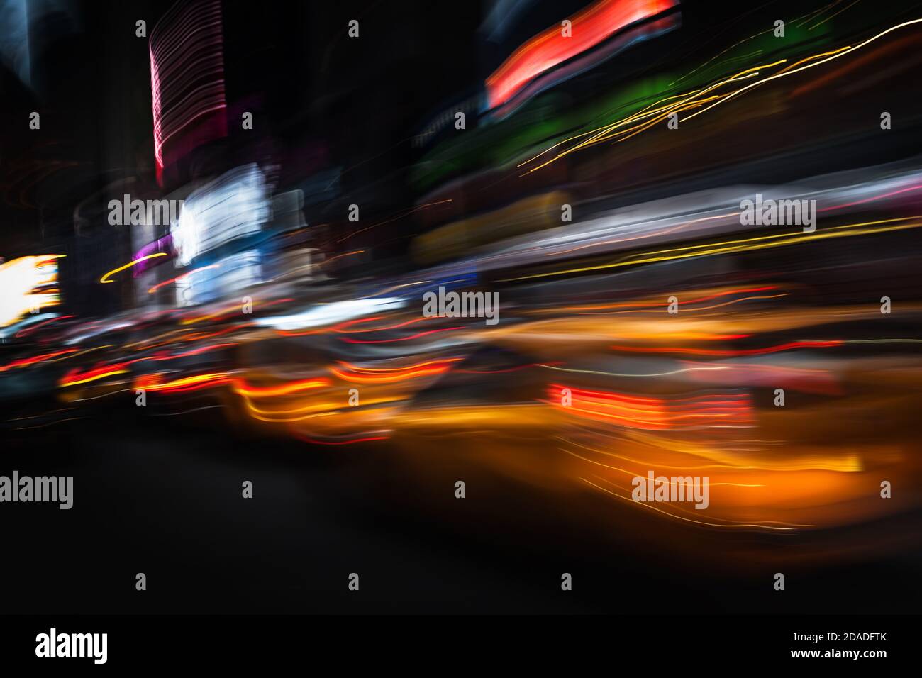 Illumination and night lights of big city. Intentional motion blur ...