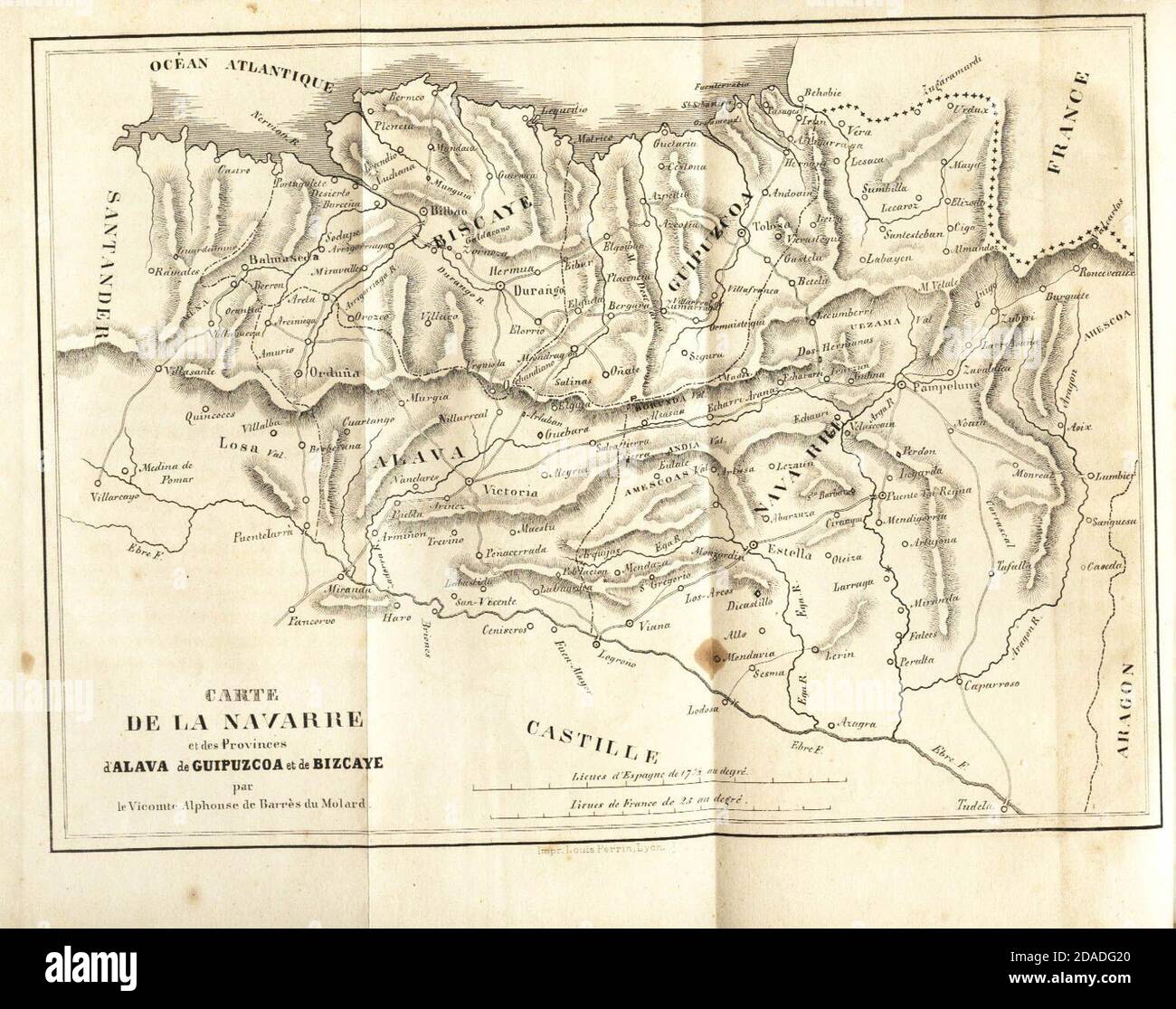 The Basque districts during the First Carlist War period Stock Photo ...