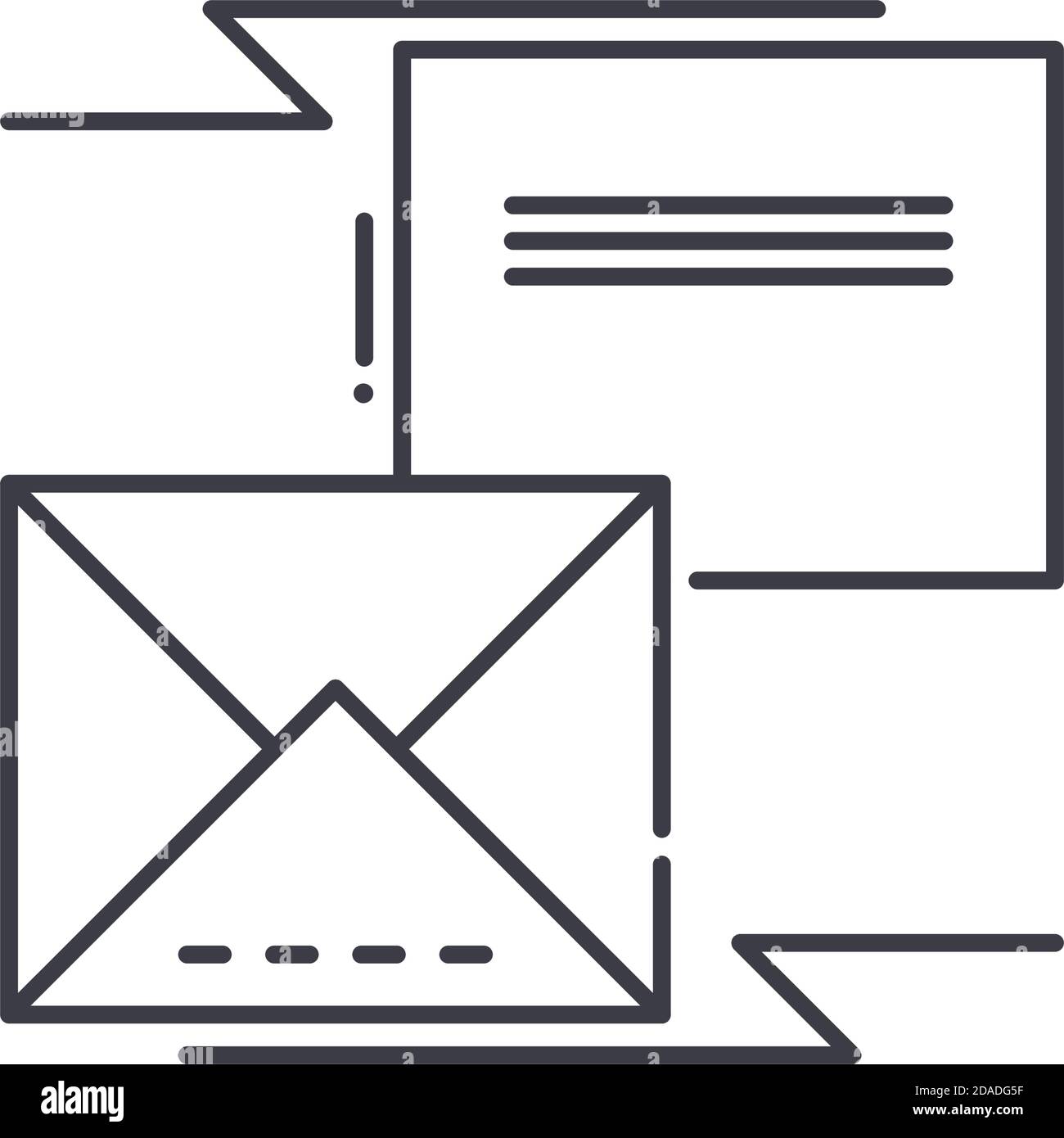 Mailing lists icon, linear isolated illustration, thin line vector, web ...