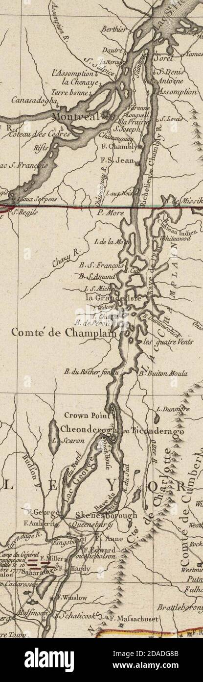 Champlain map lake hi-res stock photography and images - Alamy