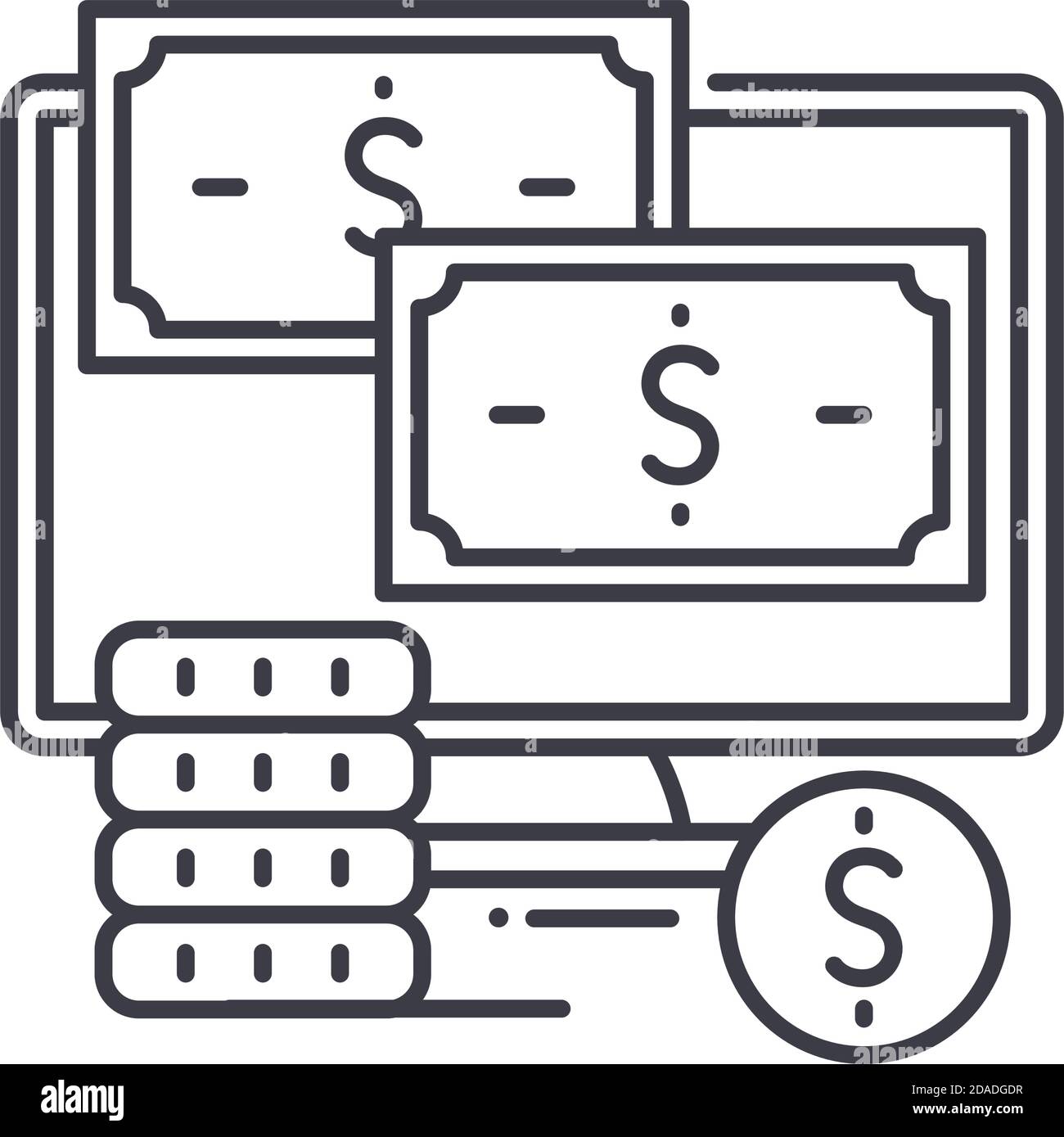 Making money concept icon, linear isolated illustration, thin line ...