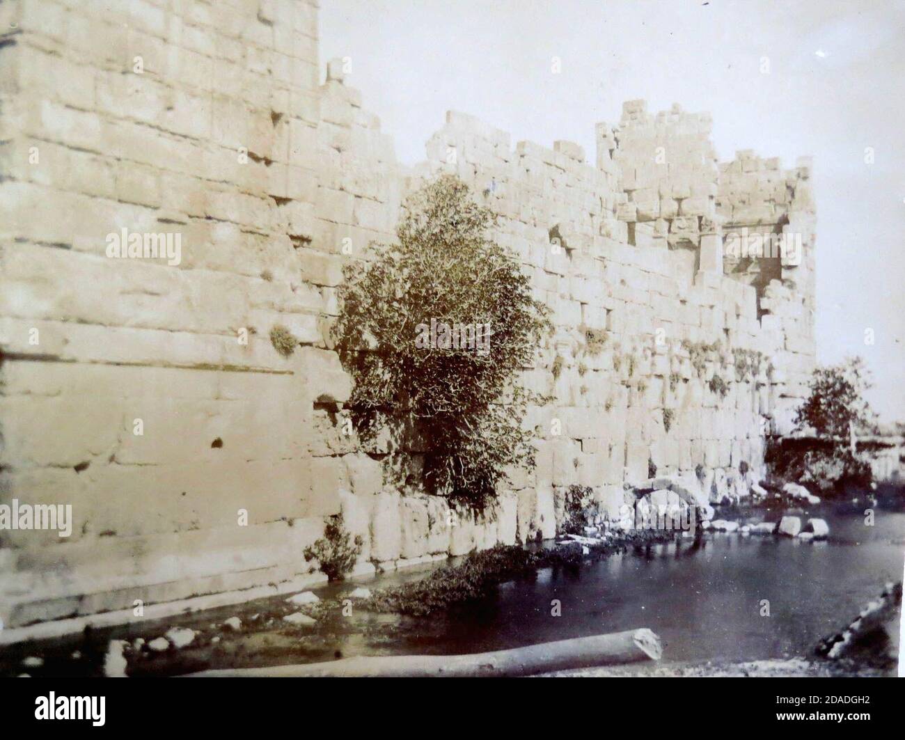 The wall and moat of Baalbek in 1891 Stock Photo - Alamy