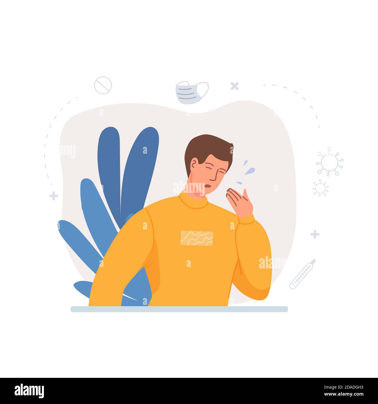 Flat cartoon patient character vector illustration concept Stock Vector ...