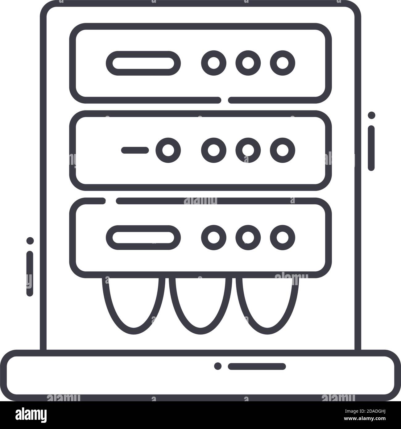 Main server icon, linear isolated illustration, thin line vector, web ...