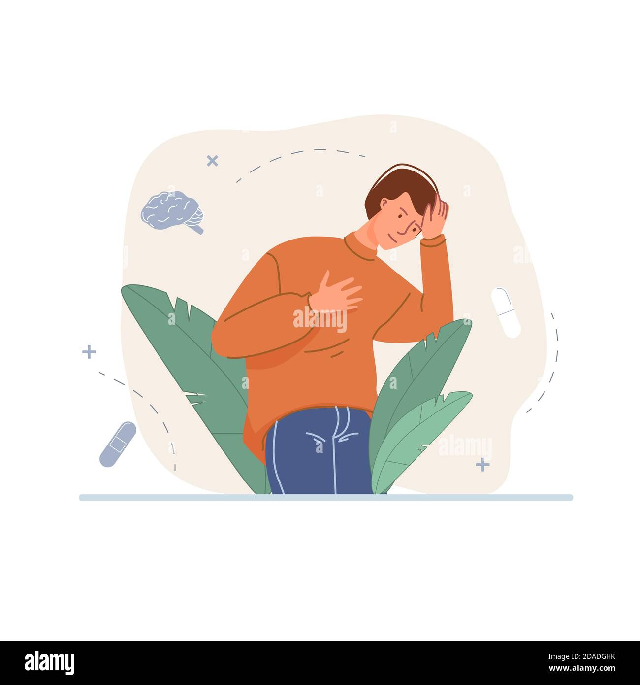 Flat cartoon patient character vector illustration concept Stock Vector ...