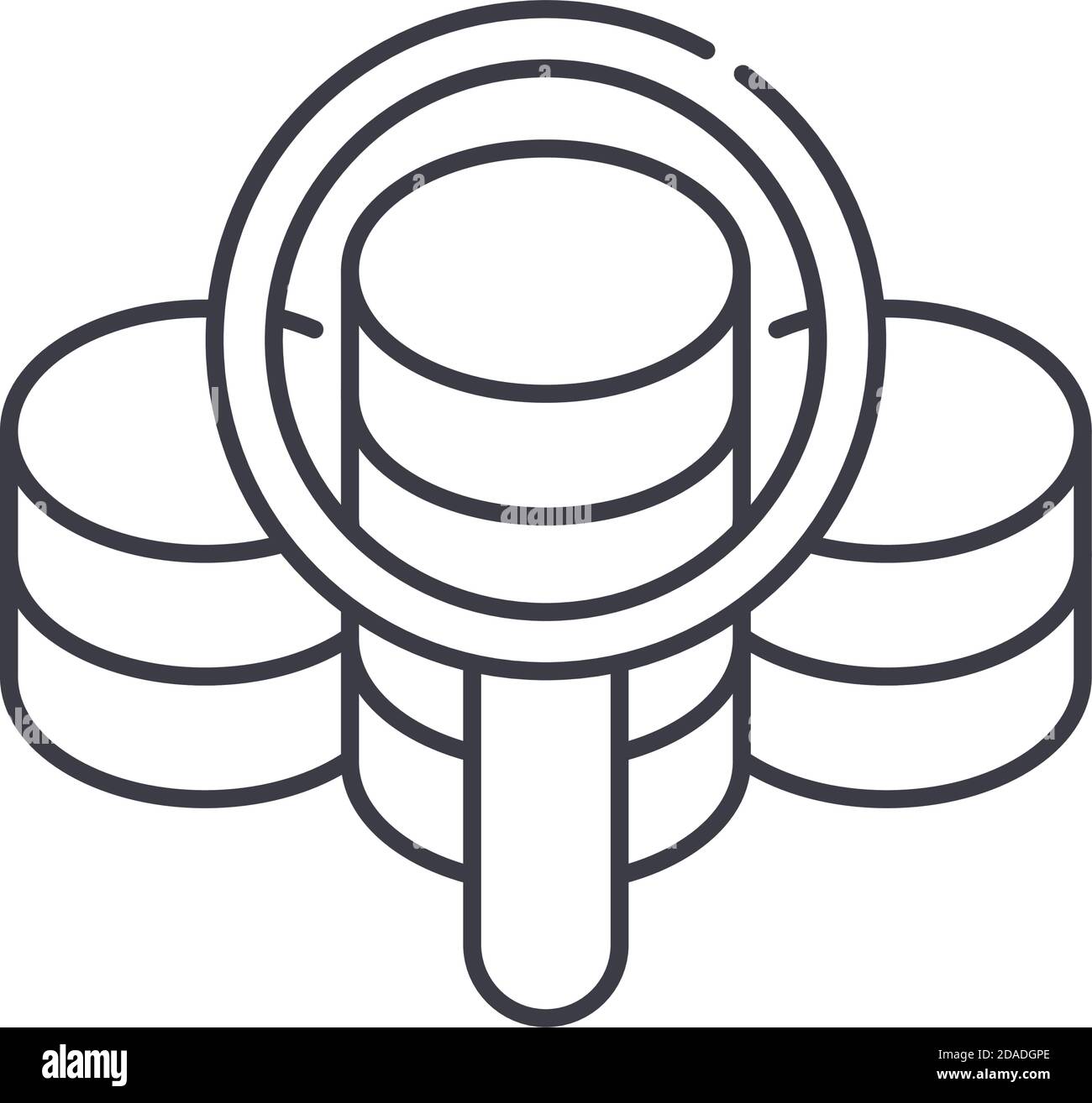 Search money icon, linear isolated illustration, thin line vector, web ...