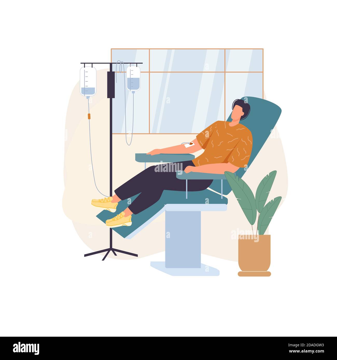 Flat cartoon patient character vector illustration concept Stock Vector ...