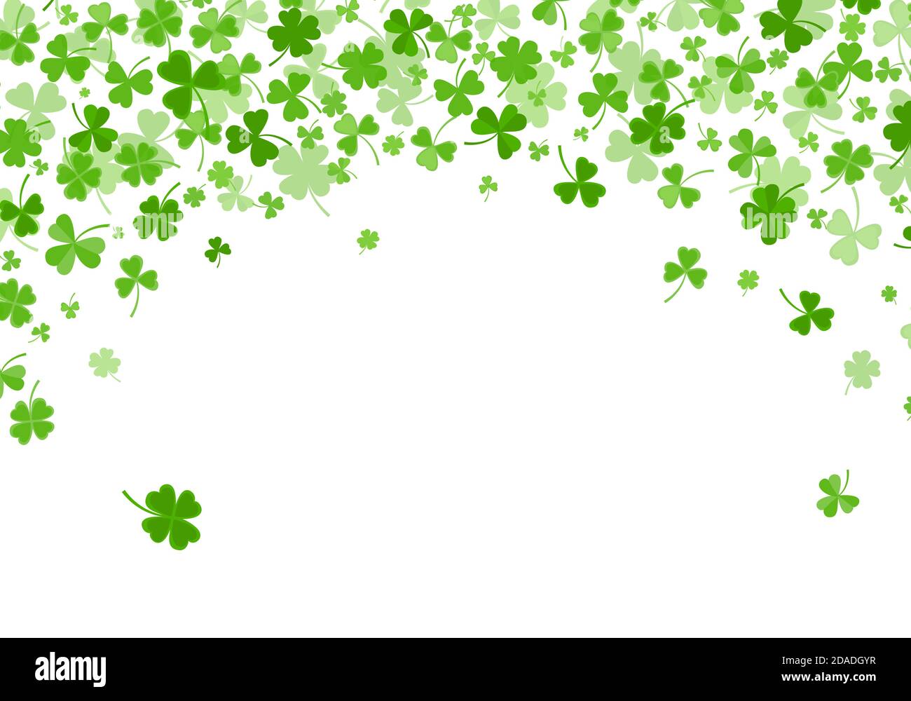 Shamrock or clover leaves flat design green backdrop pattern vector ...