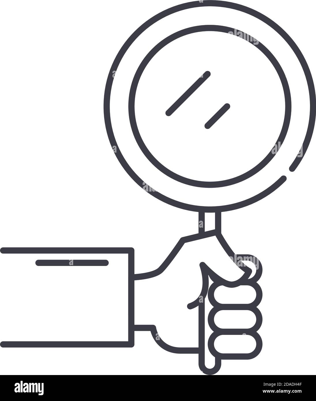 Magnifying icon, linear isolated illustration, thin line vector, web ...