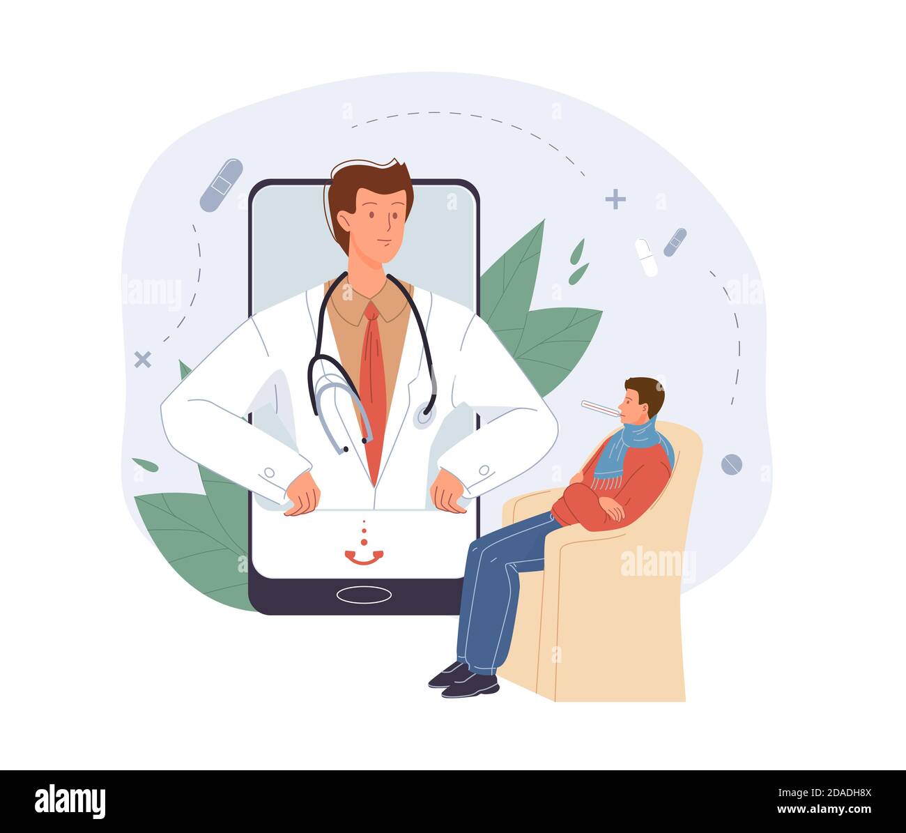 Flat cartoon doctor character vector illustration concept Stock Vector ...