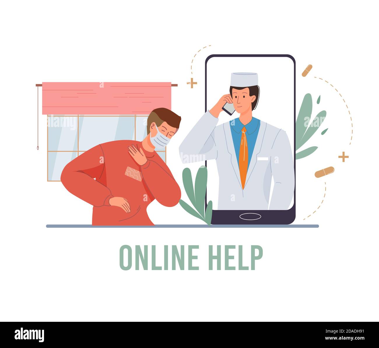 Flat cartoon doctor character vector illustration concept Stock Vector ...