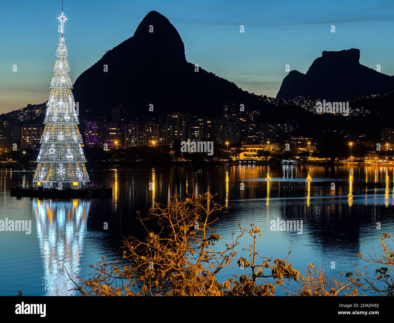 Christmas tree in the world. Rio de Janeiro city, Brazil Stock Photo ...
