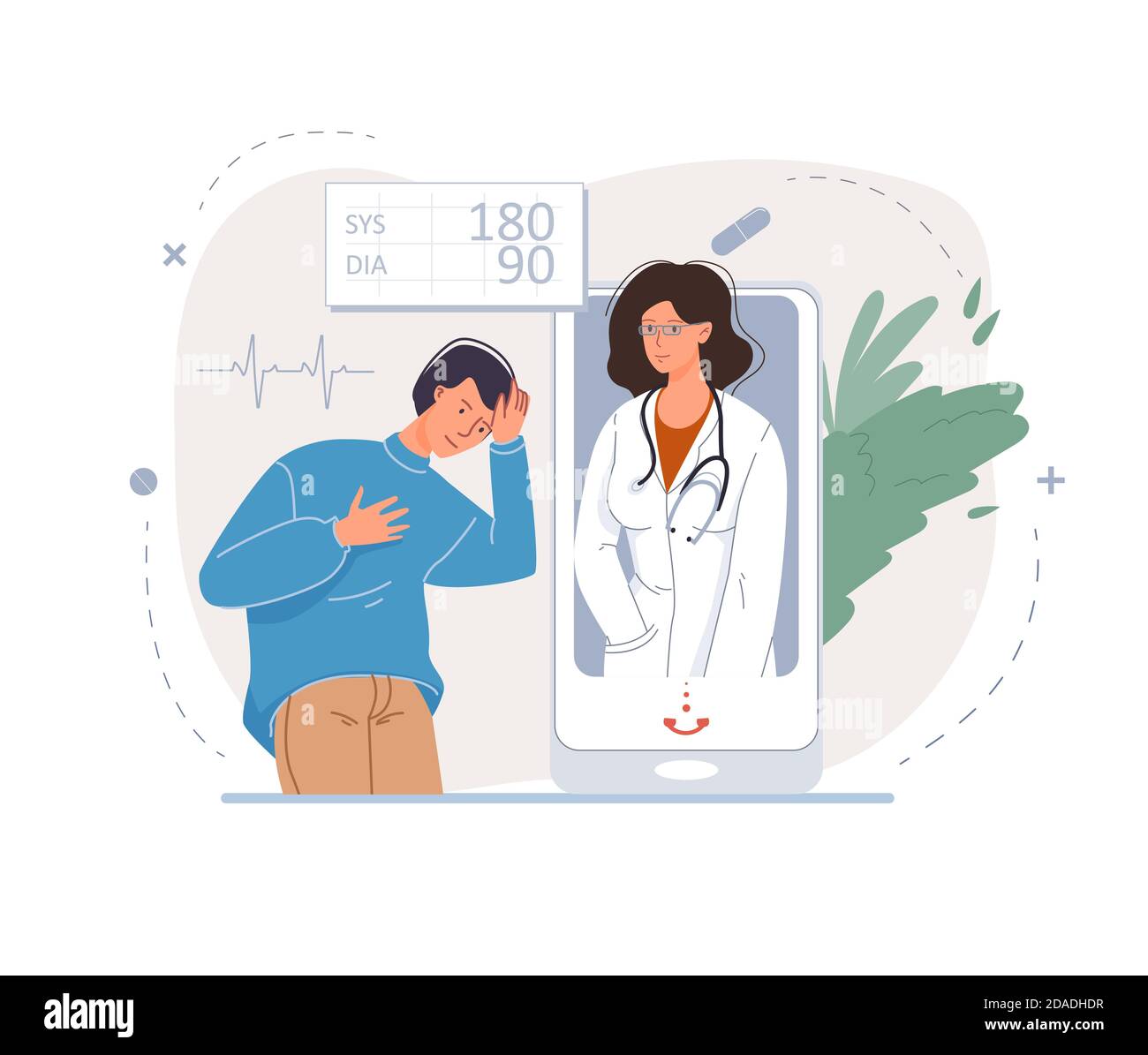 Flat cartoon doctor character vector illustration concept Stock Vector ...