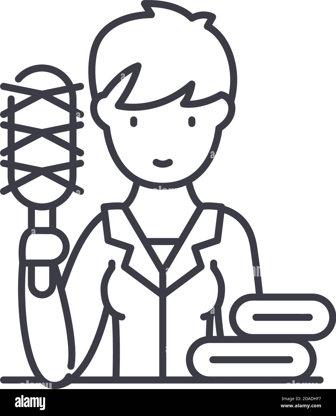 Maid icon, linear isolated illustration, thin line vector, web design ...