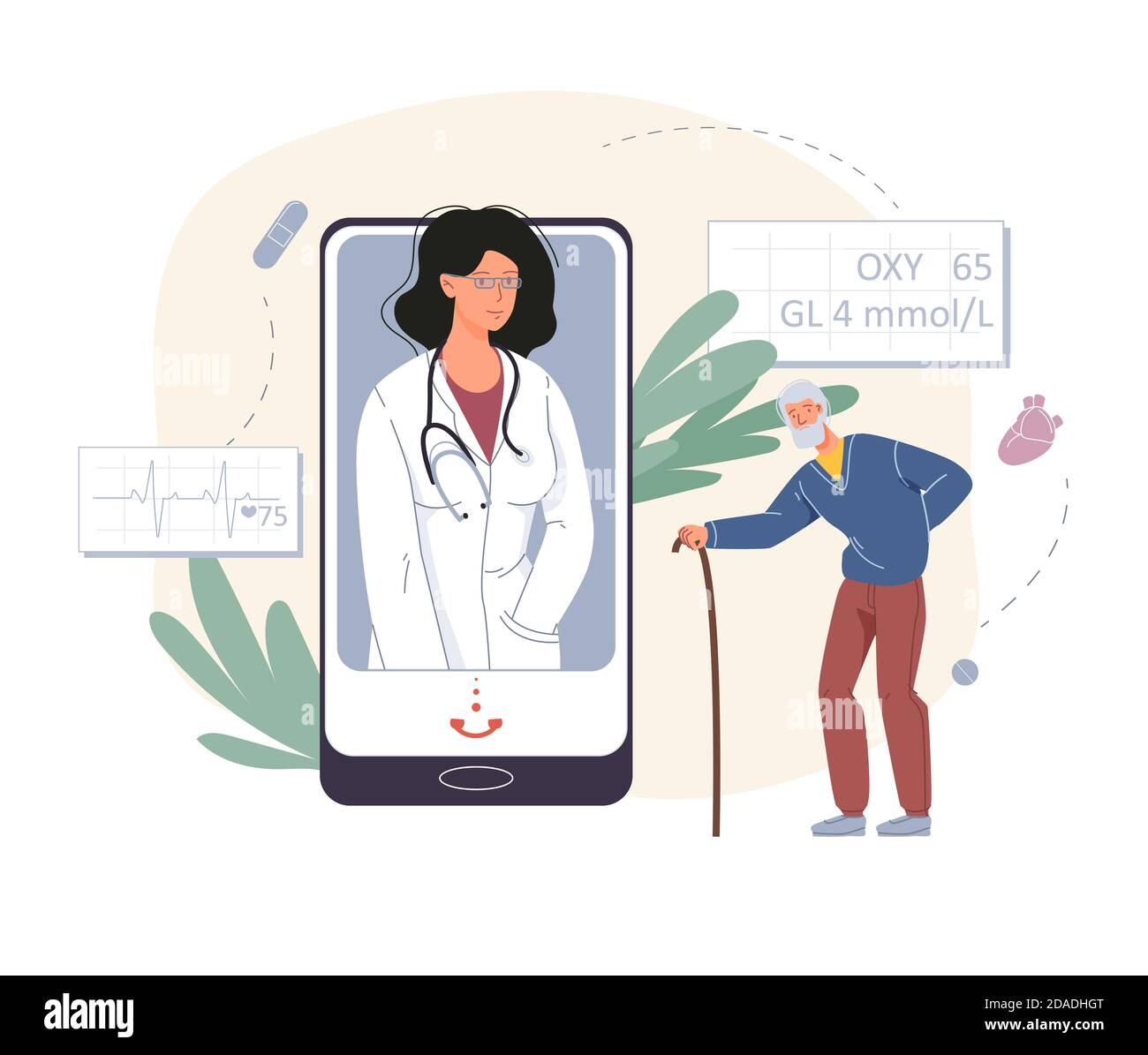 Flat cartoon doctor character vector illustration concept Stock Vector ...