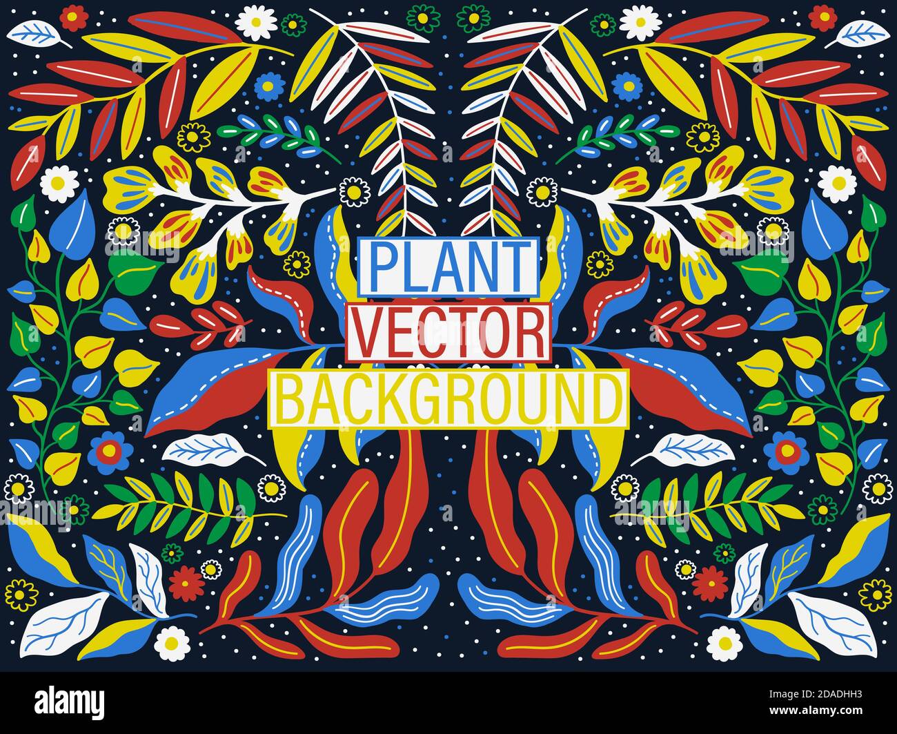 Plant modern abstract background. Floral nature fancy collection.Hand ...