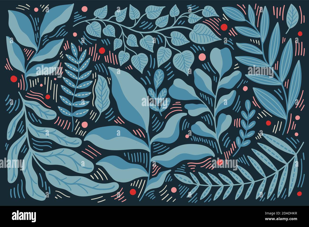 Set plant modern abstract. Floral nature fancy collection.Hand drawing ...