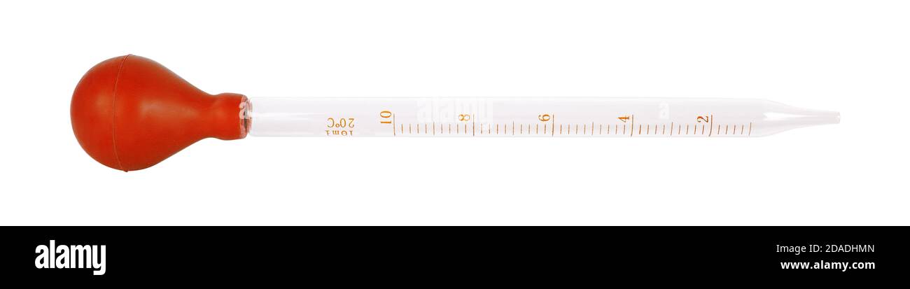 Medicine - Clear Glass orange pipette with rubber bulb laboratory ...