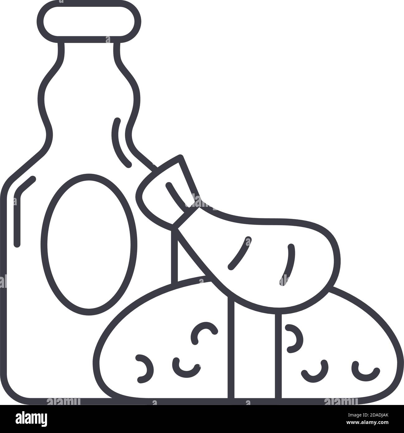 Sea food sauce icon, linear isolated illustration, thin line vector ...