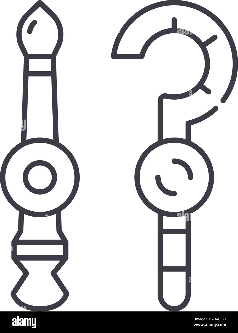 Magic wand icon, linear isolated illustration, thin line vector, web design sign, outline ...