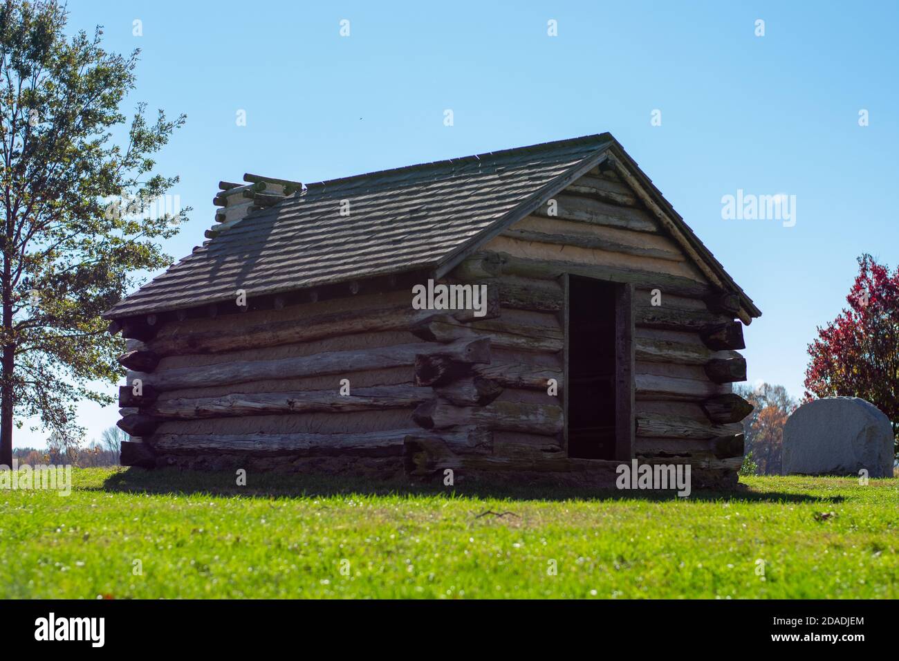 A Reproduction Log Cabin at Valley Forge National Historical Park Stock ...